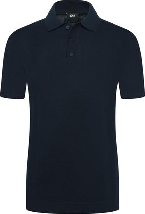 AlphaTauri Unifarbenes Strick-Poloshirt mit Leinenanteil in