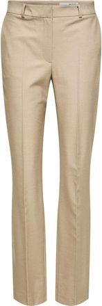 Selected Damen SLFELIANA MW Straight Pant B NOOS Hose, Nomad/Detail:Melange, 40/32
