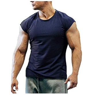 Generic D&eacute;bardeur d&eacute;t&eacute; sans manches pour homme - T-shirt de sport d&eacute;contract&eacute; en coton l&eacute;ger - Maillot de corps - T-shirt de fitness &agrave; bretelles - T-shirt de 