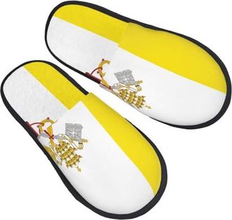 Generic Pantoufle Maison Drapeau De L&Eacute;glise Catholique Romaine Hiver Pantoufles Confortable Chaudes Pantoufles Antid&eacute;rapantes Chaussons Maison Pour Chambre Ca