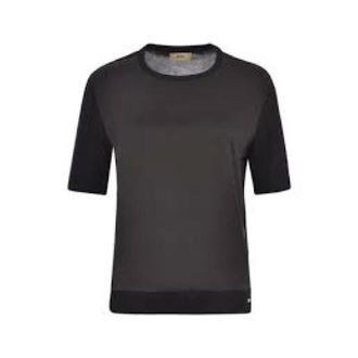 Herno Homme, Tops, Noir, Taille: 2XS T-shirt noir col rond Insert jersey
