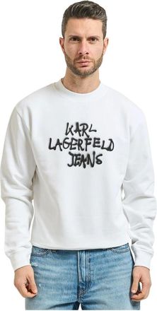 Karl Lagerfeld Homme, Sweatshirts et sweats &agrave; capuche, Blanc, Taille: 2XL Logo SweaT-shirt