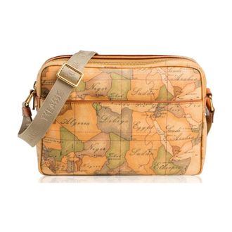 Alviero Martini 1A Classe Femme, Sacs, Multicolore, Taille: ONE Size Sac Beige en Cuir Imprimé Geo