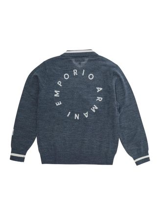 Emporio Armani Boys Sweater Grey Tech Fabric Tops Top