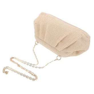 Valiclud Sac Pochette Tressé Élégant pour Femme Mini Sac Tricoté avec Chaîne Design Plissé pour Soirées Mariages et Plages