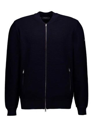 Maerz MAERZ Muenchen Herren Cardigan blau unifarben