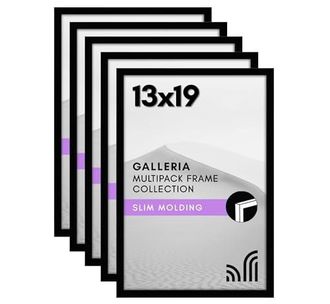 Americanflat Bilderrahmen-Set, 13 x 19 cm, Schwarz, 12,7 cm, Galerie-Wandrahmen-Set mit Aufhängung, horizontale oder vertikale Präsentation, Collage, Wanddekoratio