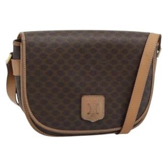 Celine Pre-owned Sac bandouli&egrave;re en toile Macadam - Femme - Pre-owned - Brun - Taille: ONE Size