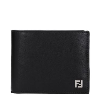 Fendi Hommess Portefeuille en cuir noir