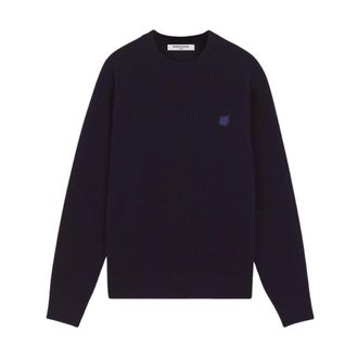 Maison Kitsun&eacute; Fox Strickpullover - - Knitwear - Herren - Blau - XL
