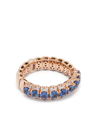 ROSEKEY 18kt Rotgoldring mit Saphiren und Diamanten - Rosa