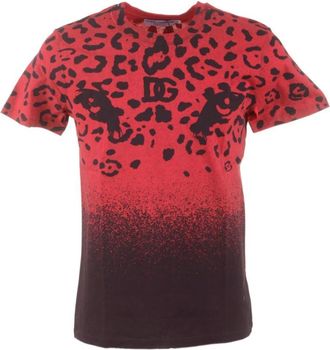 Dolce & Gabbana Homme, Tops, Multicolore, Taille: S T-shirt &agrave; manches courtes et imprim&eacute; animal