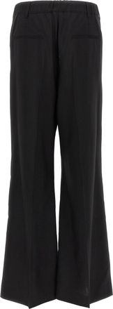 Marni Wide-Leg Tropical Wool Trousers - Black