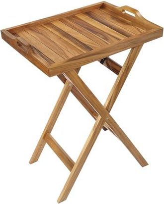 Zassenhaus Serviertablett mit Ständer Akazienholz | Klappbar | Tablett mit Griffen | Frühstückstablett | nachhaltig angebautes Hartholz | Tablett: 60,0 × 45,0 × 