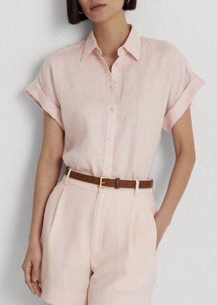 Polo Ralph Lauren T-Shirt LAUREN Hemd Linen Broono Dolman-Sleeve Shirt Bluse Tee Lino