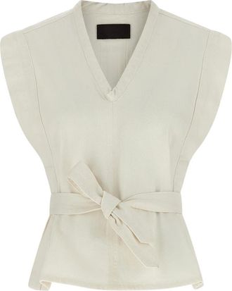 Christophe Lemaire Femme, Blouses et Chemises, Blanc, Taille: 34 FR Chasuble Denim Vest