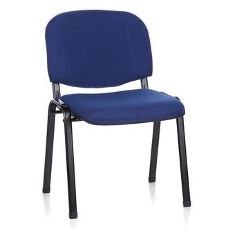 hjh OFFICE 704010 Chaise Visiteur XT 600 Tissu Bleu/Noir Chaise de conf&eacute;rence confortablement rembourr&eacute;e, empilable, Structure m&eacute;tallique
