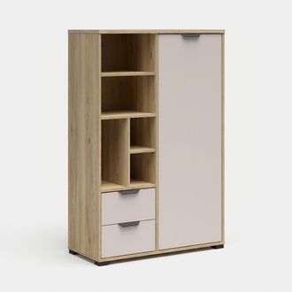 Black Red White Credenza Alta Con 1 Anta E 2 Cassetti Chuck