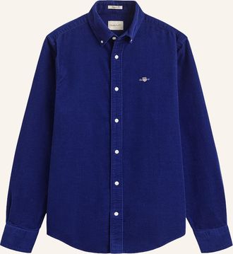 GANT Cordhemd Regular Fit blau