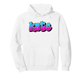 BDAZ Kate Graffiti Personalisierter Name Blau Rosa Frauen M&auml;dchen Pullover Hoodie