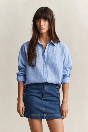 GANT Damen Relaxed Fit Leinen Bluse (32) HYDRANGEA Blau