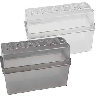 Com-Four 2x boîte à pain croustillant avec couvercle - boîtes de conservation hermétiques - de 1,65 litre pour la cuisine et les déplacements - env. 20x9x14cm 