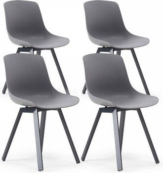 Oviala Oviala - Lot de 4 chaises dext&eacute;rieur grises