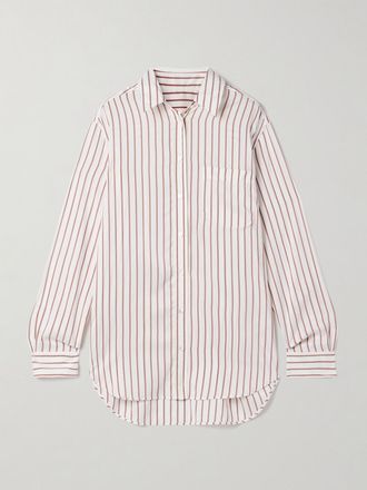 The Row Chemise En Soie À Rayures Gavina - Ivoire