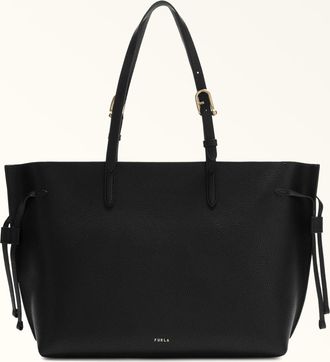 Furla Ava Tote-bag L Nero Schwarz Doppeltes Pebble Kalbsleder Damen