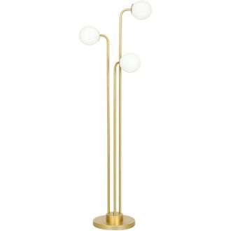 Angel Cerd&aacute; Lampadaire avec abat-jour pivotants, lampe de lecture 120 W, lampe de chevet de 1,65 m de haut avec interrupteur au pied, dor&eacute;