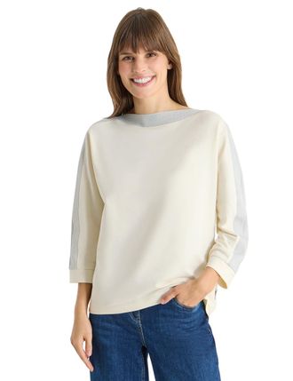 Cecil Batwing Shirt mit Tape Creamy White S