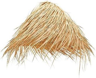 HOME MAISON Suspension luminaire en Rotin - Abat-jour cône à franges naturel - 40 x 40 cm - artisanat marocain - Couleur Naturel