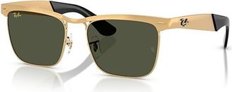 Ray-Ban Wayfarer Deluxe Sonnenbrillen Sandblasted Legend Gold Fassung Grün Glas 53-18