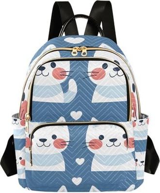 Mnsruu Mini sac à dos pour femme, motif chat, bleu, petit sac à dos tendance pour femme, sac à dos décontracté, Multi261, S