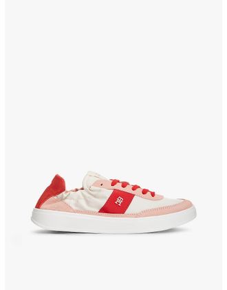 Tommy Hilfiger Baskets en daim avec d&eacute;tail fronc&eacute; &agrave; larri&egrave;re - Rose multicolore-Rouge