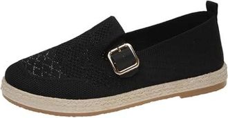 Generic Chaussures de course &agrave; pied en tricot respirant pour femme - Bout rond - Couleur unie - L&eacute;g&egrave;res et confortables - Chaussures de marche d&eacute;contract&eacute;es -