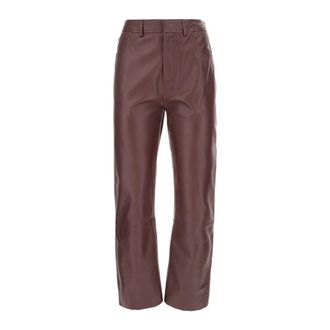 Alberta Ferretti Lederhose - - Trousers - Damen - Braun - M