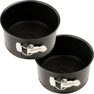 Zenker Lot de 2 Moules à Panettone - Rond, Charnière, Pour Gâteau, 18 cm, Acier Inoxydable, Noir, 18 x 18 x 10 cm