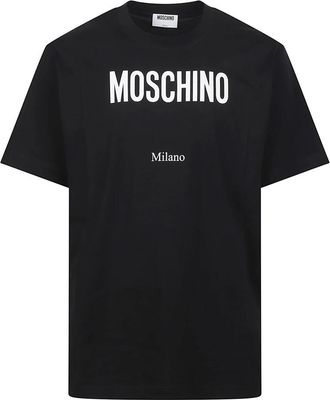 Moschino Homme, Tops, Noir, Taille: S T-shirt imprimé logo