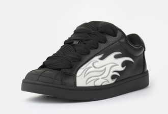 Buffalo Sneaker BUFFALO LIBERTY, Damen, Gr. 38, schwarz, wei&szlig;, Lederimitat, kontrastfarbene Details, Schuhe Sneaker, Freizeitschuh, Schn&uuml;rschuh, Halbschuh mit