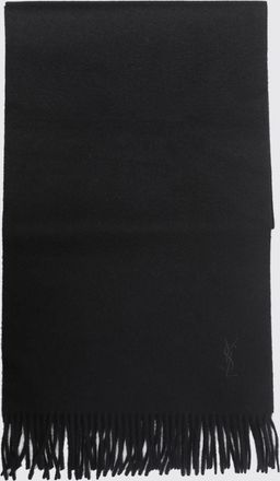 Saint Laurent YSL-Monogramm-Kaschmirschal mit Fransenr&auml;ndern