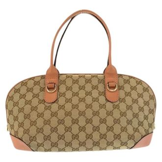 Gucci Pre-owned GG Canvas Leather 2way Bag - Femme - Pre-owned - Beige - Taille: ONE Size