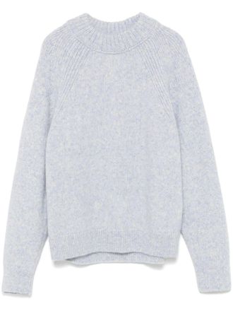 Closed cardigan imprimé en soie - Bleu