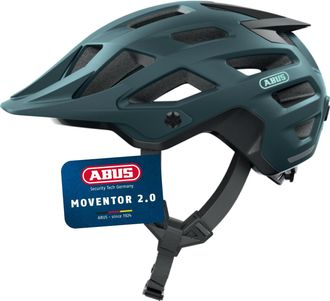 ABUS MTB-Helm Moventor 2.0 - komfortabler Fahrradhelm fürs Gelände - All-Mountain-Helm - für Damen und Herren - Blau Matt, L