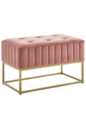 Xora Hockerbank, Gold, Altrosa, Metall, Textil, 1-Sitzer, 72x41x46 cm, Stoffauswahl, Esszimmer, Bänke, Sitzbänke