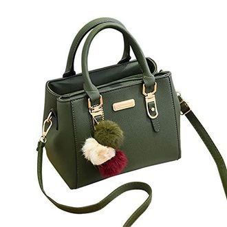Generic Sac &agrave; main en toile cir&eacute;e pour homme - Grande capacit&eacute; - Sac &agrave; main tendance pour femme - Porte-documents en cuir pour femme, Vert, taille unique