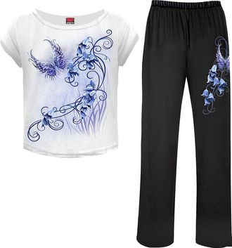 Spiral Bluebell Fairy - 4Pc Gothic Pyjama Set - M