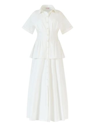 Rosie Assoulin robe en coton à coupe mi-longue - Blanc