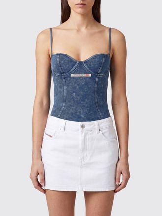 Diesel Top corset en denim &agrave; &eacute;paules d&eacute;nud&eacute;es et encolure en caur