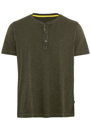 Camel Active Herren Kurzarm Henley T-Shirt mit Knopfleiste Gr&uuml;n, Menswear-S